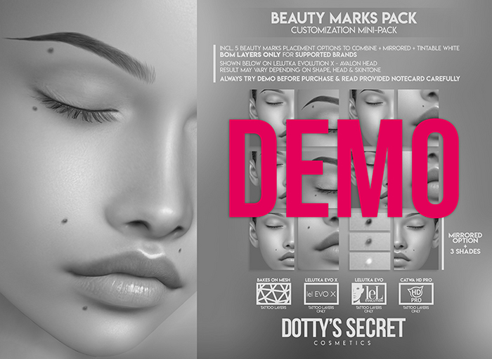 Second Life Marketplace - Dotty's Secret - Beauty Marks Pack [DEMO]